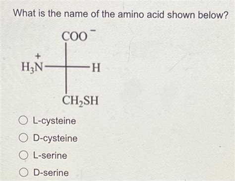 Solved 37 What Is The Name Of The Amino Acid Shown Below