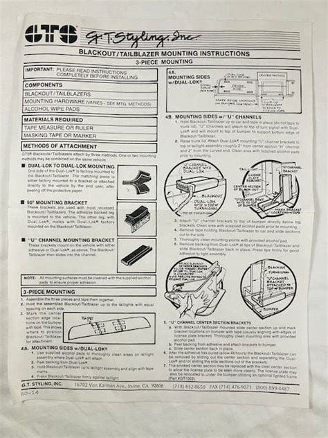 Fs For Sale Nib Turn Tail Blackout Kit Door Sill Covers Hood Lamp Wiring Kit