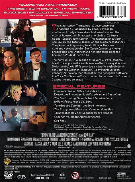 Terminator The Sarah Connor Chronicles Season 2 America Dvd