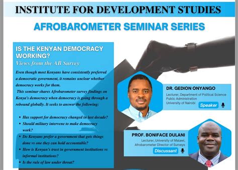 Is The Kenyan Democracy Working Views From Afrobarometer Survey