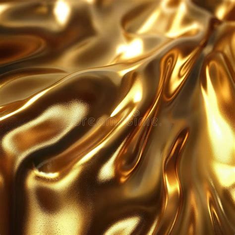 Ai Generated Illustration Of A Metallic Surface With Smooth Reflective Curves And Waves Stock