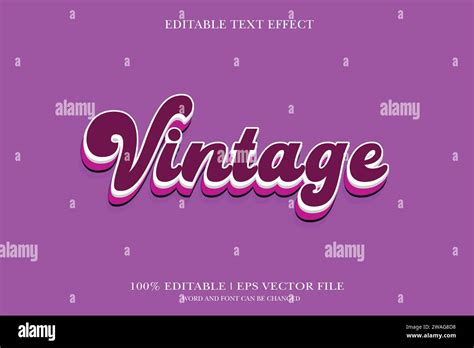 Vintage 3d Text Effect Styles Mockup Concept Black Text Stock Vector