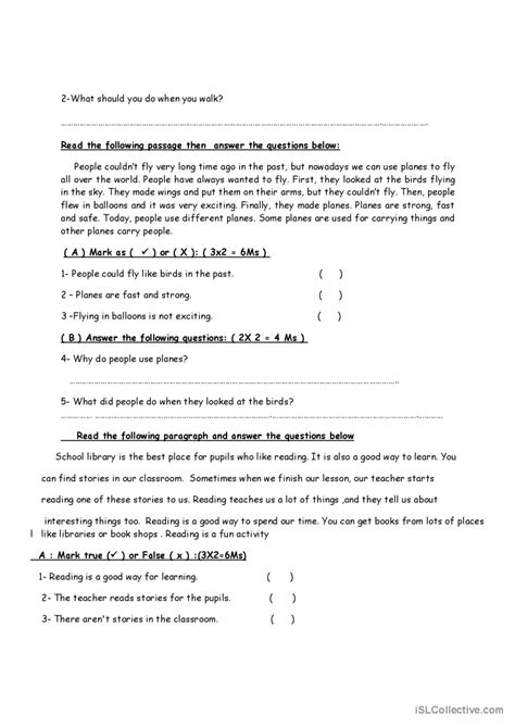 10 Pages Of Comprehension Passages G English Esl Worksheets Pdf And Doc
