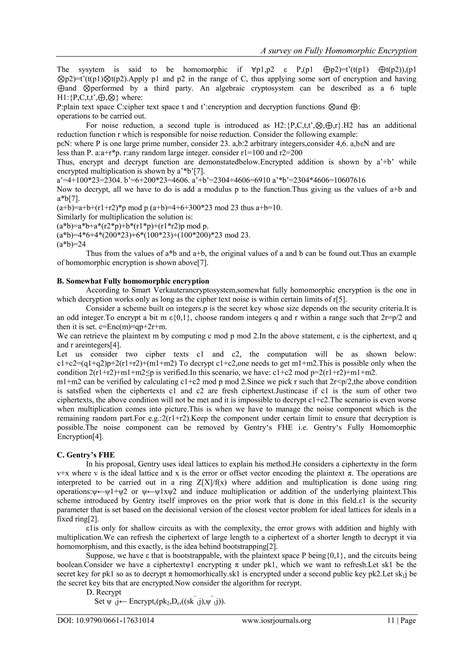 A Survey On Fully Homomorphic Encryption Pdf