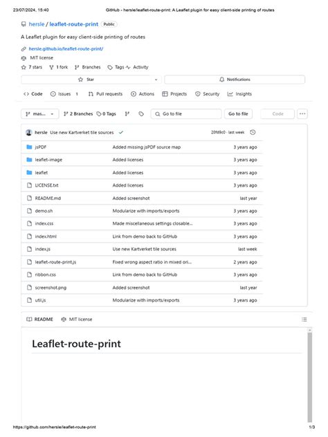 Github Hersle Leaflet Route Print A Leaflet Plugin For Easy