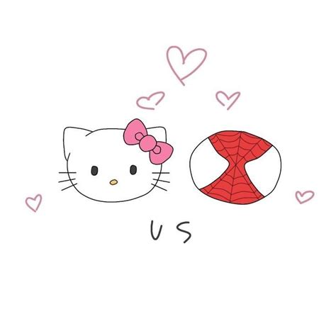 Hello Kitty Wallpaper With The Word Us And A Spider Man In Front Of It