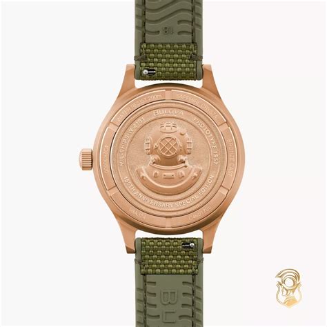 Bulova 98a324 Mil Ships Cusn8 Bronze Archive Series Watch 41mm