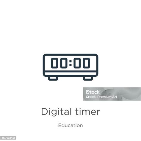 Digital Timer Icon Thin Linear Digital Timer Outline Icon Isolated On