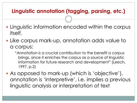 Ppt Corpus Annotation Powerpoint Presentation Free Download Id 3202577