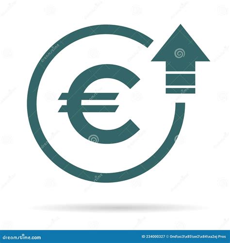 Cost Symbol Euro Increase Icon Vector Symbol Image Isolated On
