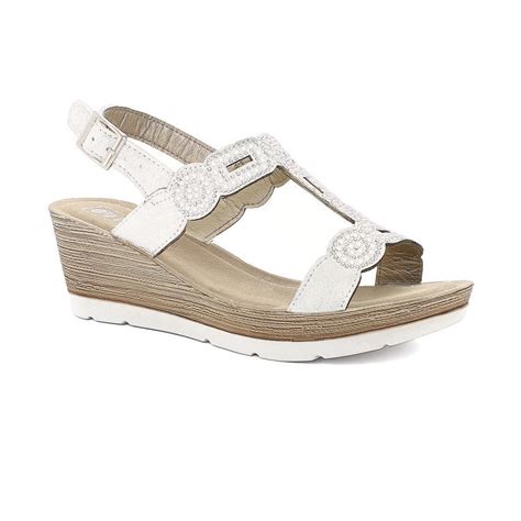 Flip Flops With Wedge And Glitter El28 Color White Inblu Shop Ufficiale