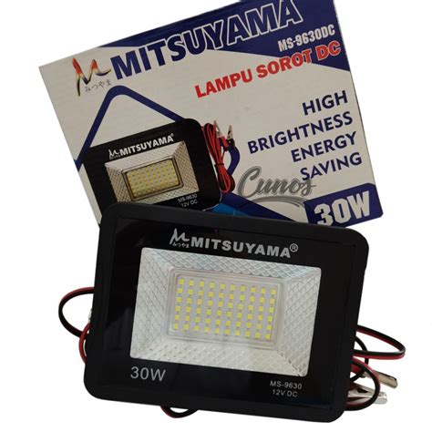 Jual Lampu Sorot Aki 30 Watt DC Lampu Tembak 30W MITSUYAMA MS 9630DC Aki Sorot Led Floodlight 12