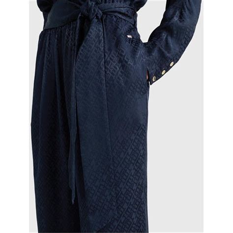 Tommy Hilfiger Jacquard Monogram Jumpsuit Women Desert Sky Flannels