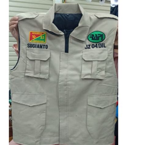 Jual Rompi Rapi Crem Rompi Lapangan Rompi Ristok Free Nama Sama Calsing Shopee Indonesia