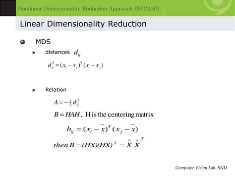 PPT Nonlinear Dimensionality Reduction Approach ISOMAP PowerPoint