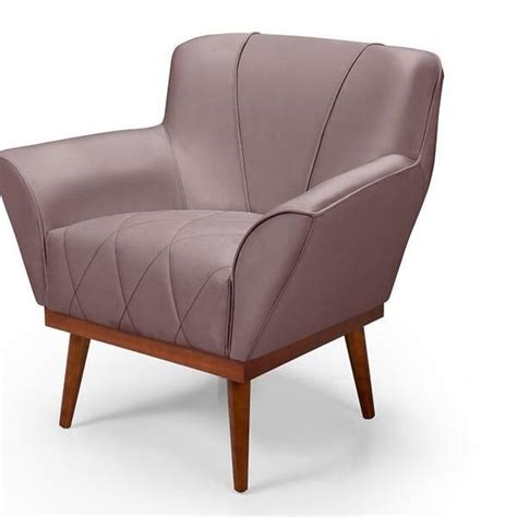 Poltrona Cadeira Yasmin Decorativa Veludo Rose Imp Rio Estofa In 2024