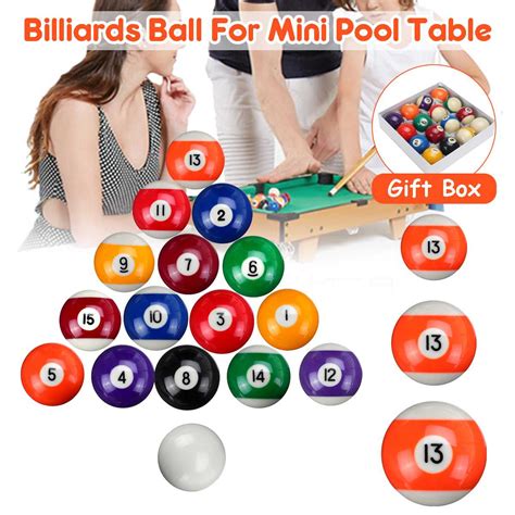 16 Pcs 25mm 32mm 38mm Kinder Billard Balls Set Vicedeal