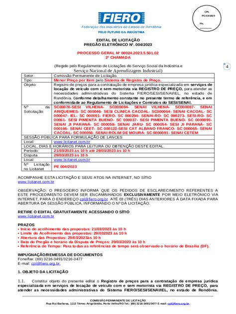 Regulamento De Licitaes E Contratos Do Senai Doc Template Pdffiller