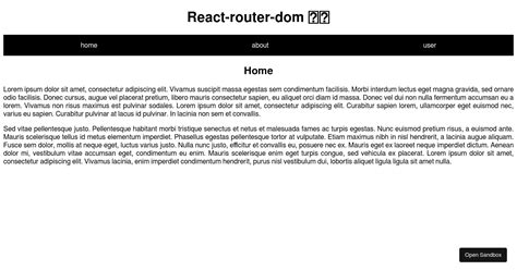 React Router Dom Codesandbox