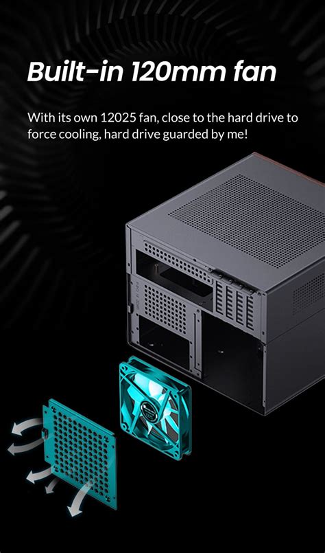 Jonsbo N4 Black Nas Mini Chassis Walnut Wood 8 Drive Bay635 Hdd