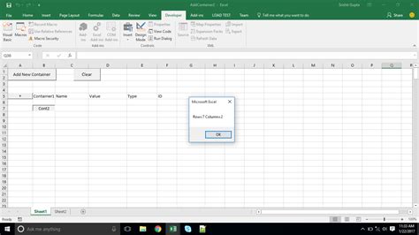 Excel Get Position Of Dynamically Added Button Stack Overflow
