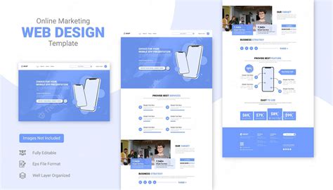 Premium Vector | Website landing page template design