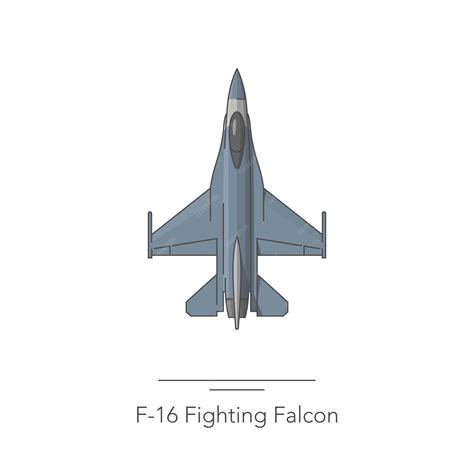 Premium Vector F16 Fighting Falcon Outline Colorful Icon Isolated