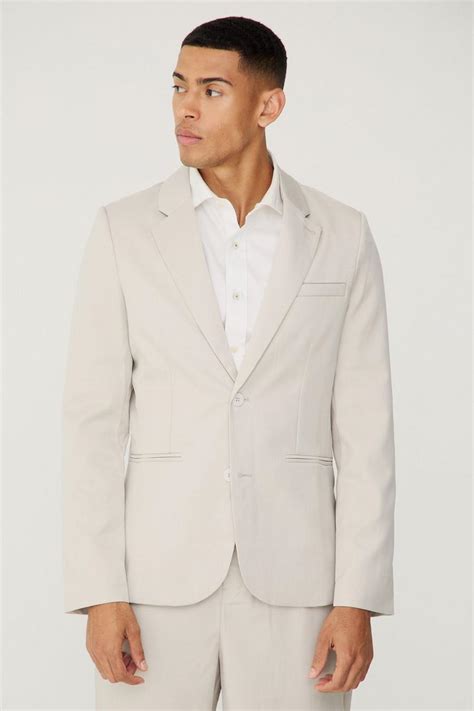 Textured Skinny Single Breasted Suit Jacket Boohoo Uk