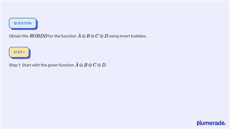 Solved Obtain The R O B D D For The Function A B C D Using Numerade