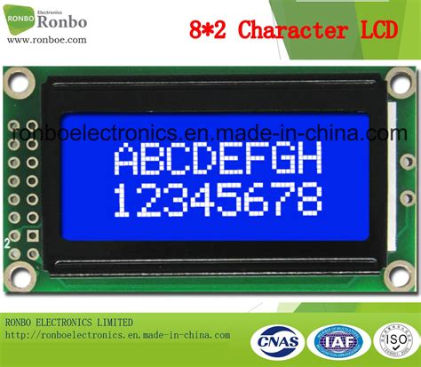 8X2 Character LCD Module MCU 8bit Blue Background COB Stn LCD Display China LCD Module And