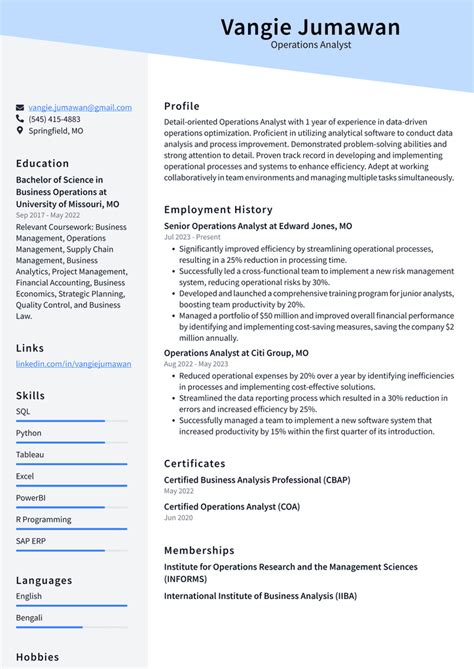 Oracle Operations Analyst Resume Examples Resumecat