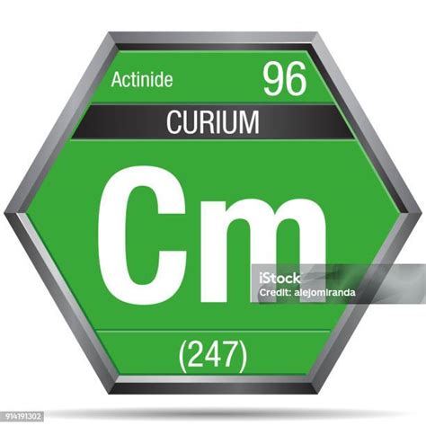 Symbole De Curium Sous La Forme Dun Hexagone Avec Un Cadre Métallique