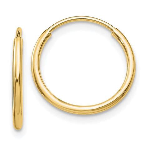 Kazi Luxury Jewelry K Yellow Gold Polished Endless Tube Hoop
