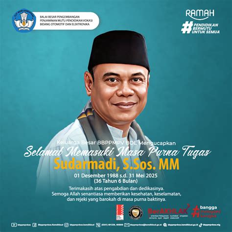 Selamat Memasuki Masa Purna Tugas Bapak Sudarmadi