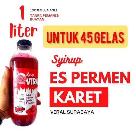 Jual Sirup Es Permen Karet Viral Surabaya 1Liter Shopee Indonesia