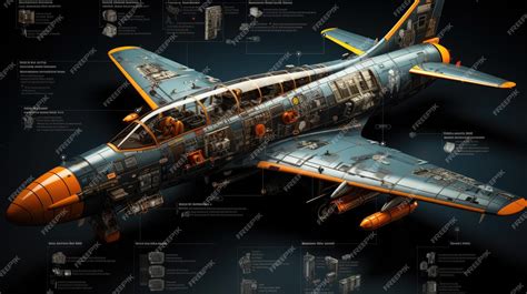 Estructura De Avión Excelente Ilustración 2d Foto Premium