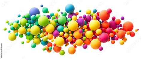 abstract composition with colorful random flying spheres isolated on