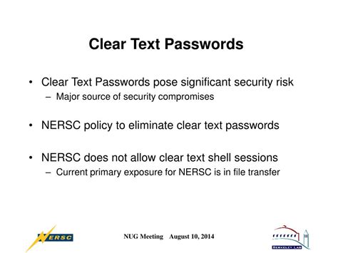 Ppt Enhancing Security Eliminating Clear Text Passwords At Nersc