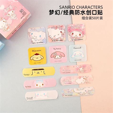 Hello Kitty Melody Cinnamoroll Pumpum Handiplast Bandage In 50 Pcs Per