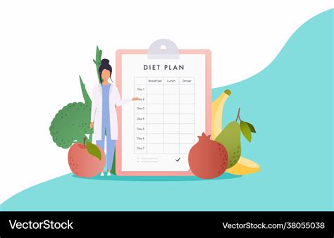 Healthy Food And Diet Planning Plan Your Meal Vector Image