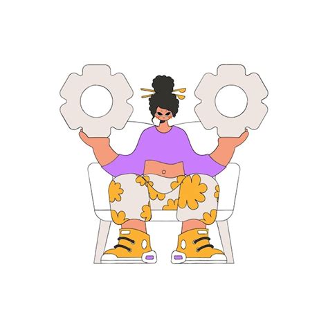 Premium Vector An Elegant Girl Holds Gears In Her Hands Idea Theme