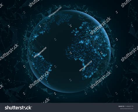 Abstract Planet Earth Flying Triangles World Stock Vector Royalty Free