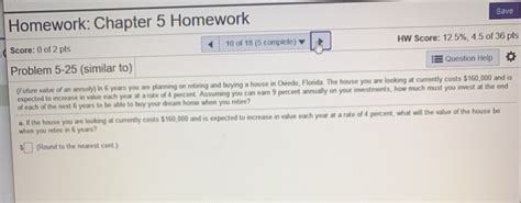 Solved Homework Chapter 5 Homework Save Score 0 Of 2 Pts