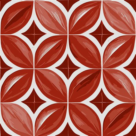 Illustration Vector Graphic Of Red And White Portuguese Azulejos Glaze