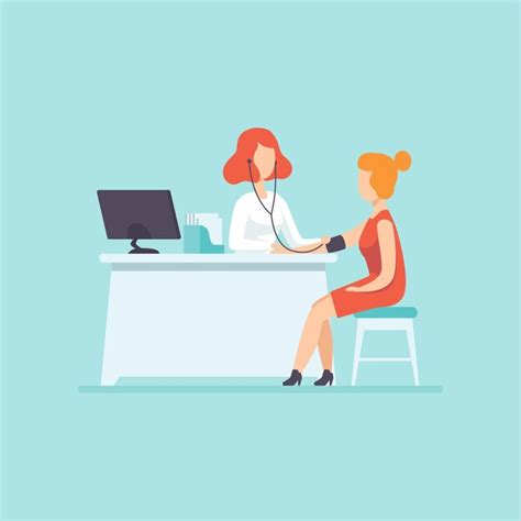 Médico Medindo A Pressão Arterial Em Pacientes Do Sexo Feminino
