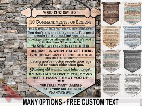 Ban Senior Commandments Hanging Banner Sign Laser Cut Engraved With