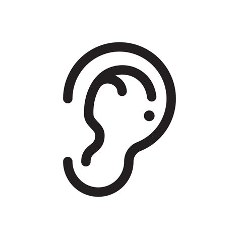 Ear Icon Ear Line Design The Concept Of Hearing Problems Isolated On