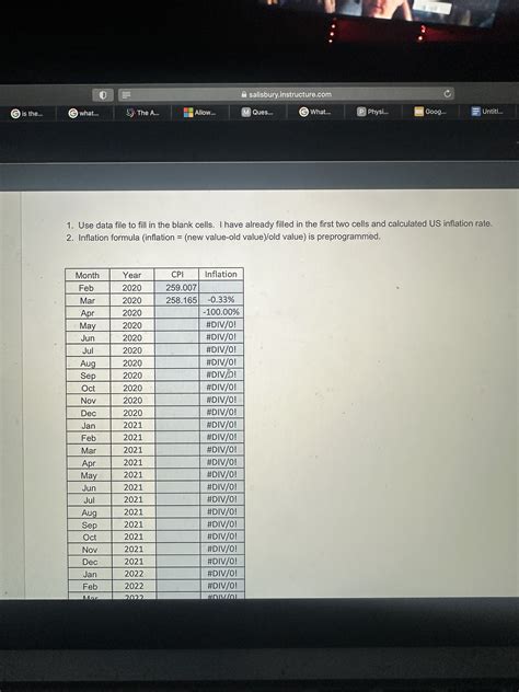 Solved Use Data File To Fill In The Blank Cells I Have