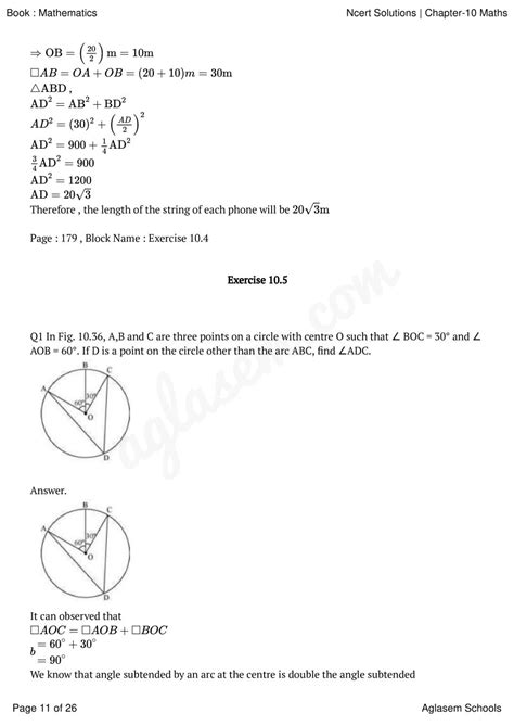 Ncert Solutions For Class 9 Maths Chapter 9 Circles Pdf