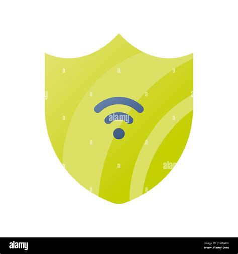 Shield Web Security For Wifi Single Isolated Icon With Smooth Style Vector Illustration Stock
